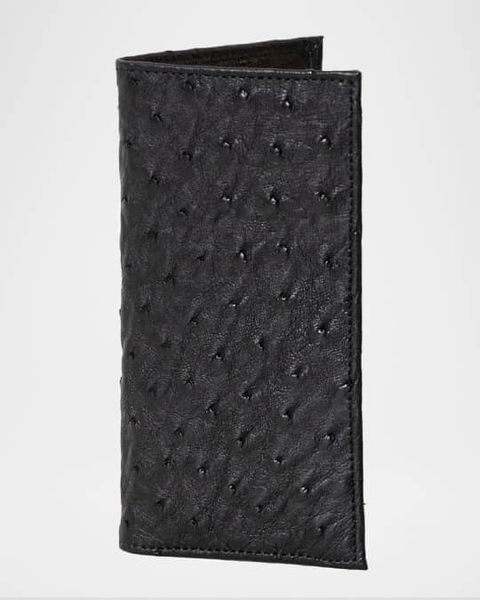 Abas Men's Pocket Secretary Wallet in Ostrich Leather | Neiman Marcus