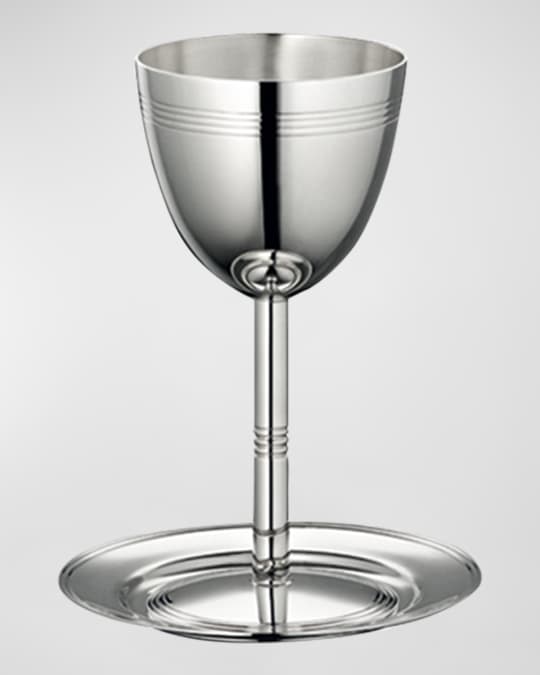 Christofle Judaique Silver-Plated Kiddush Cup and Saucer | Neiman Marcus