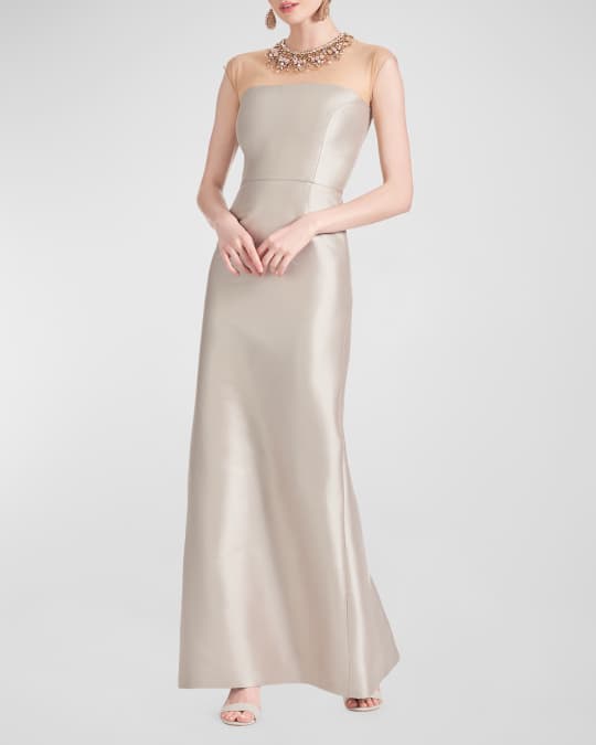 Sachin & Babi Irina Jewel-Embellished Illusion Gown | Neiman Marcus
