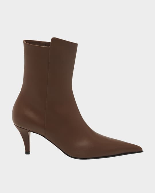 McQueen Leather Zip Stiletto Ankle Boots | Neiman Marcus