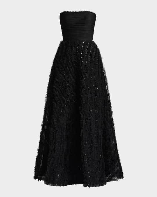 Zac Posen Strapless Sequin Ruffle Gown | Neiman Marcus