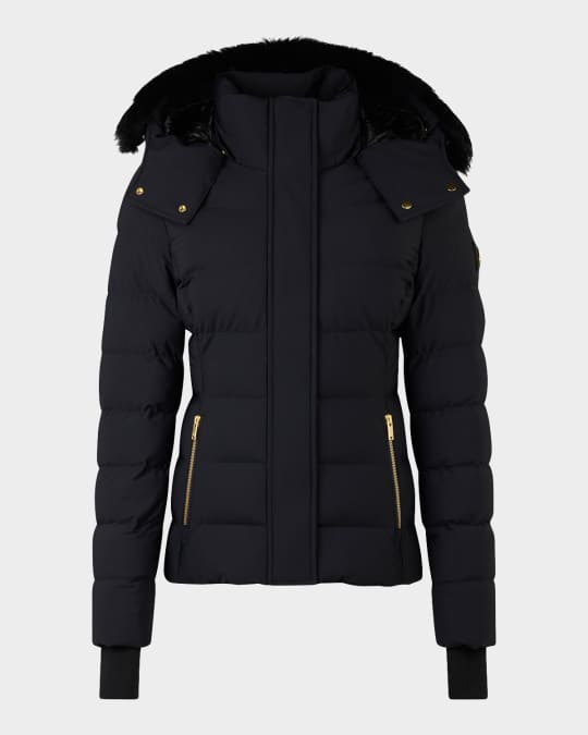 Moose Knuckles Betta Puffer Jacket with Detachable Hood and Shearling ...