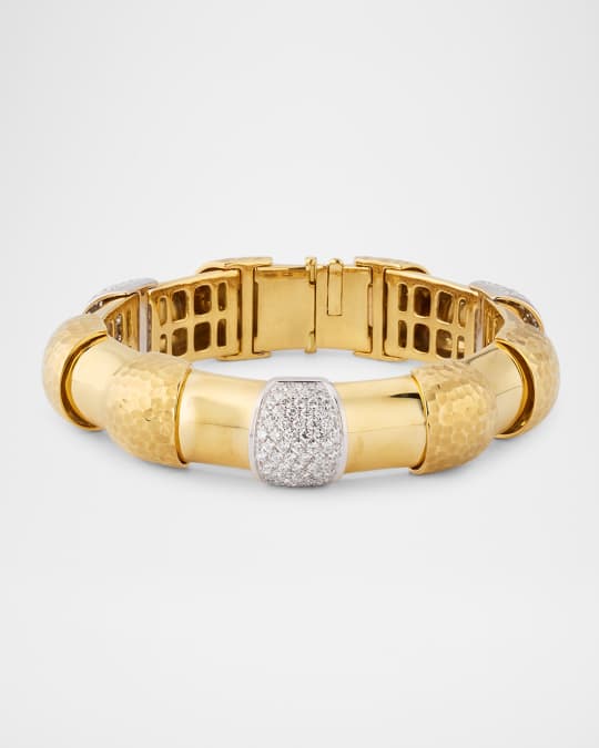 NM Estate Estate 18K Yellow and White Gold Fancy Cut Diamond Bracelet ...