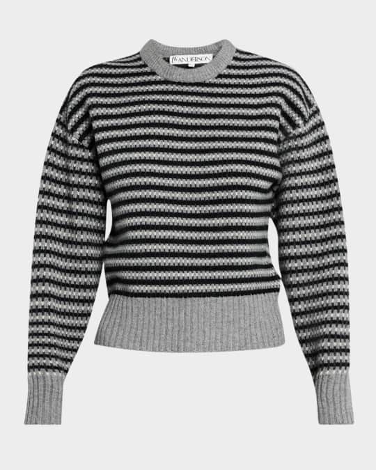 JW Anderson Stripe Jacquard Crewneck Sweater | Neiman Marcus
