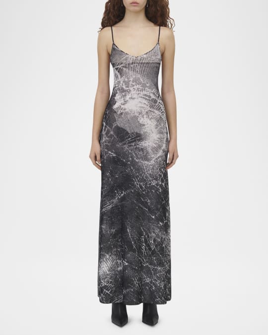 McQueen Sleeveless Smash Screen-Printed Dress | Neiman Marcus