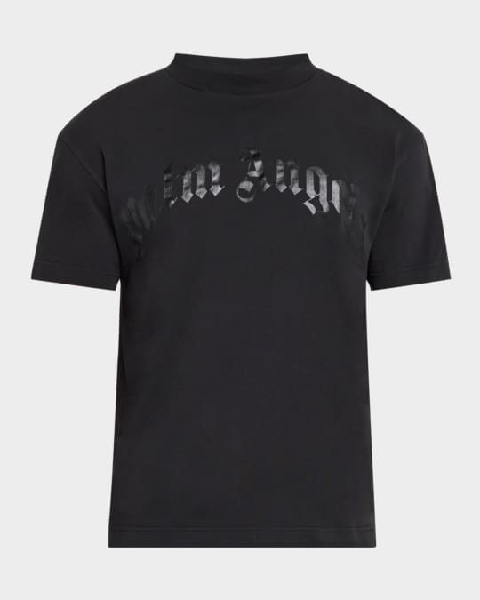 Palm Angels Men's Tonal Curved Logo T-Shirt | Neiman Marcus