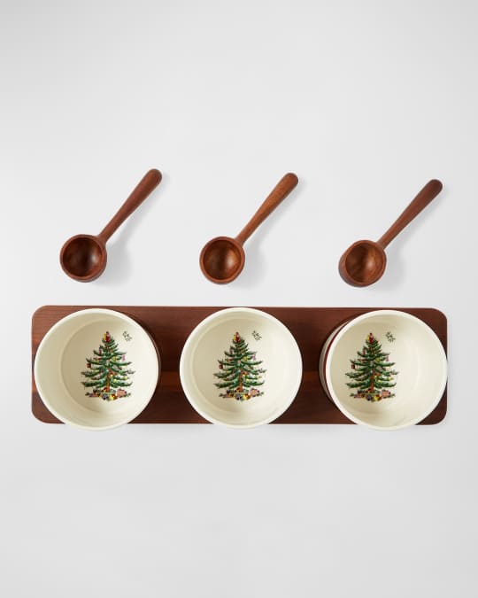 Spode Christmas Tree Tartan 7-Piece Condiment Set | Neiman Marcus