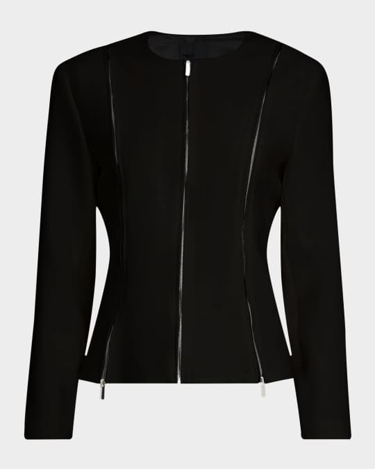 Rosetta Getty Scuba Zip Fitted Jacket | Neiman Marcus