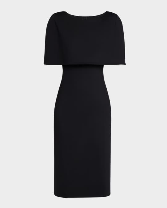 Rosetta Getty Short-Sleeve A-Line Cape Dress | Neiman Marcus
