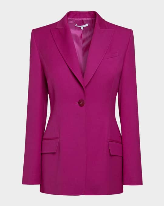 Santorelli Nelli Single-Button Stretch Wool Blazer | Neiman Marcus