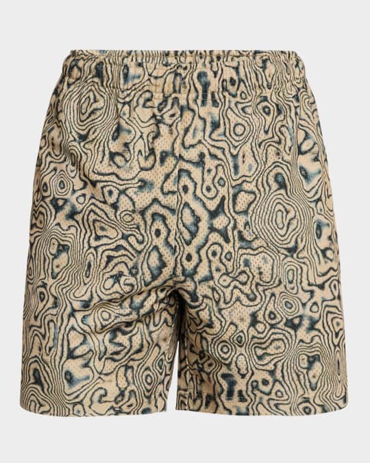 John Elliott Men's Printed Mesh Practice Shorts | Neiman Marcus