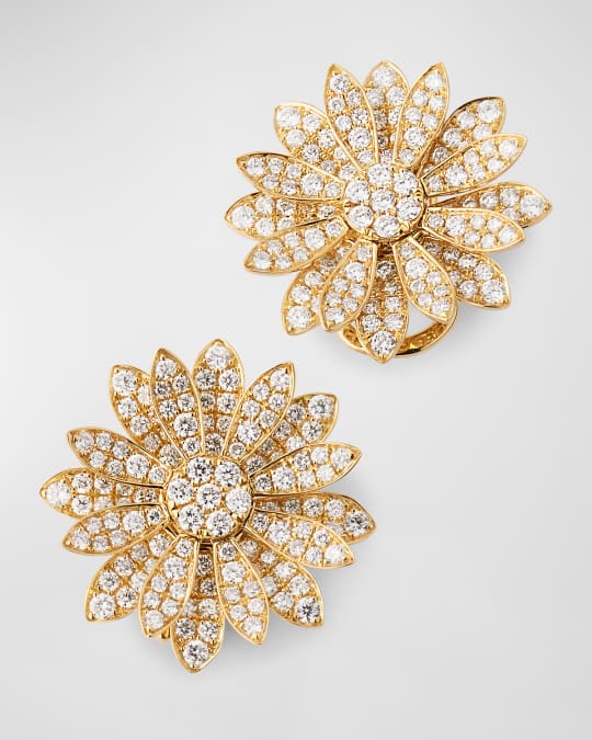 Roberto Coin Exclusive Margherita 18K Yellow Gold Pavé Diamond Earrings ...
