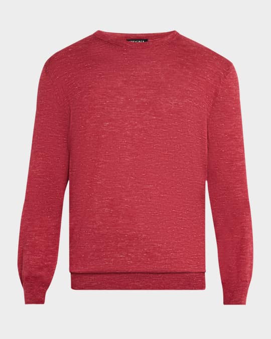 ZEGNA Men's Azeala Cashmere, Silk and Linen Crewneck Sweater | Neiman ...