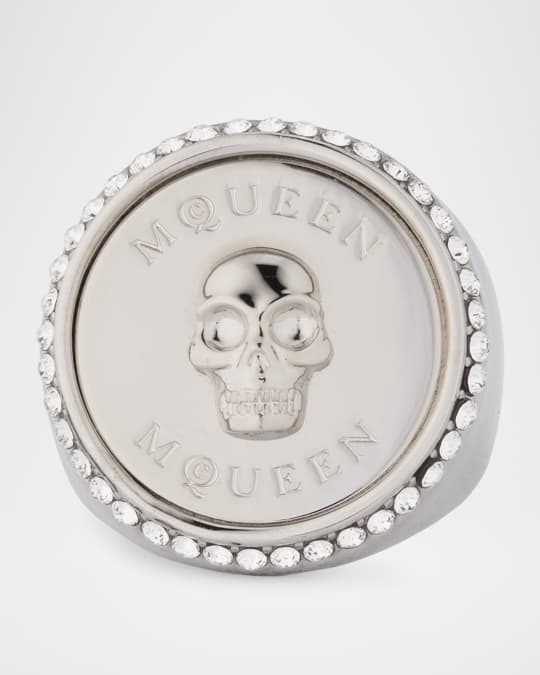 McQueen Men's Sovereign Skull Ring in Palladium | Neiman Marcus