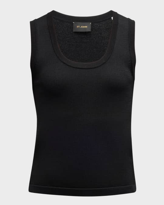 St. John Santiago Knit Scoop-Neck Tank Top | Neiman Marcus