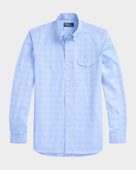 Polo Ralph Lauren Men's Classic Plaid Poplin Sport Shirt | Neiman Marcus