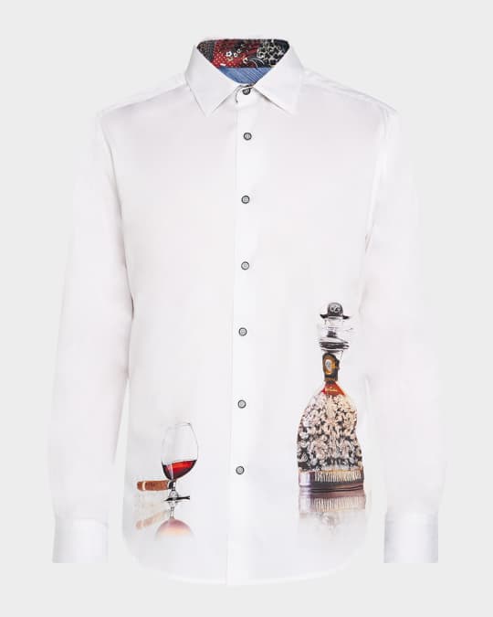 Robert Graham Men's Cognac Sport Shirt | Neiman Marcus