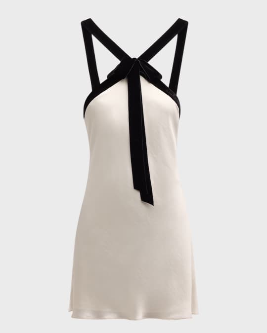 Tanya Taylor Elfreda Halter Mini Shift Dress | Neiman Marcus
