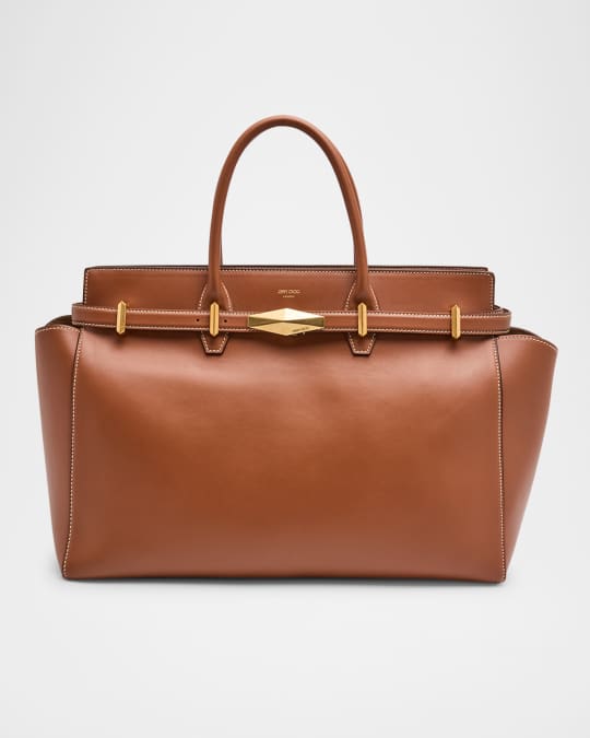 Jimmy Choo Diamond Belted Leather Top-Handle Bag | Neiman Marcus