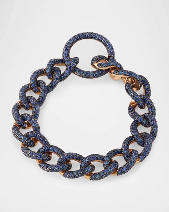 Pomellato Exclusive Catene Sapphire Bracelet on 18K Black Rhodium ...