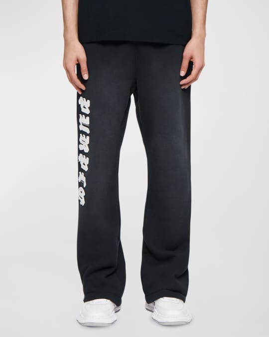 PURPLE Men's Logo Fleece Flared Pants | Neiman Marcus