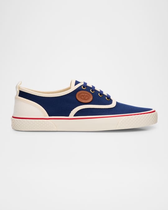 Valentino Garavani Men's Nojoke Canvas Leather VLogo Low-Top Sneakers ...