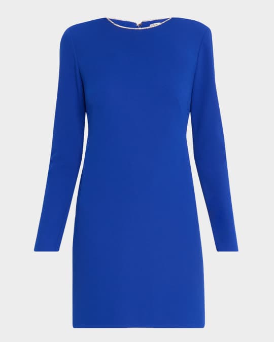 Trina Turk Valentine Rhinestone-Trim Mini Dress | Neiman Marcus