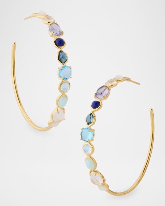 Ippolita 18K Gold Rock Candy Mare Hoop Earrings | Neiman Marcus