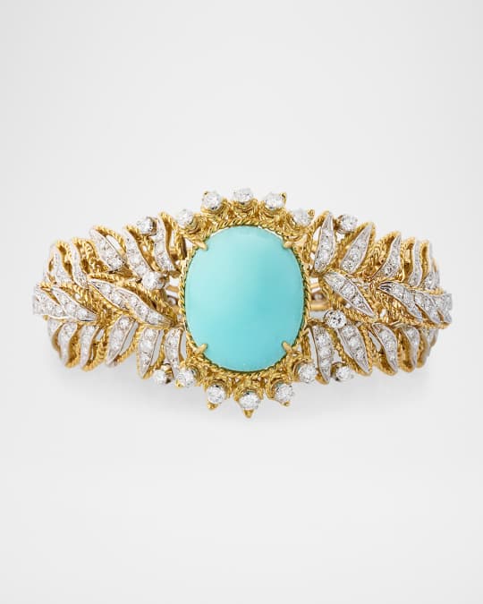 NM Estate Estate 18K Gold, Turquoise and Diamond Bracelet | Neiman Marcus