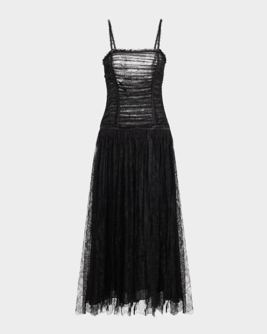 Ulla Johnson Florelle Lace Drop-Waist Midi Dress | Neiman Marcus