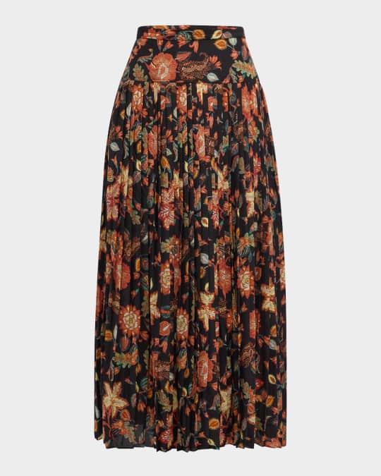 Ulla Johnson Alexi Pleated Midi Skirt | Neiman Marcus