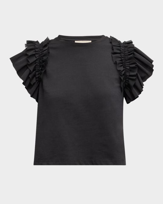 Ulla Johnson Leia Ruffle-Sleeve Shirt | Neiman Marcus