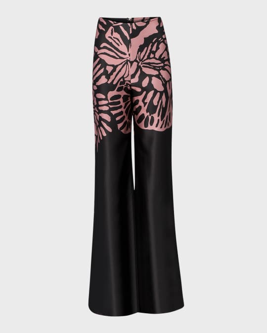 Silvia Tcherassi Andie Printed Straight-Leg Silk Pants | Neiman Marcus