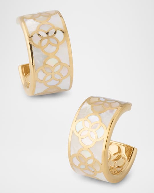 Jan Leslie Petal Gemstone Huggie Earrings | Neiman Marcus
