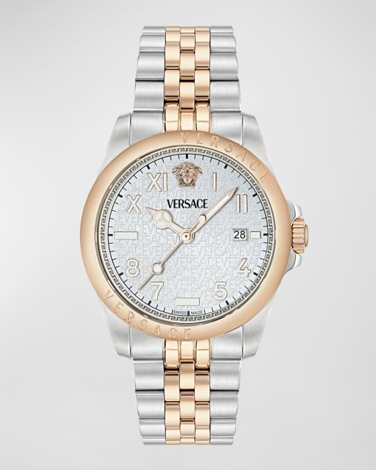 Versace Men's Anteo Two-Tone Bracelet Watch, 41mm | Neiman Marcus