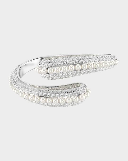 SWAROVSKI Sublima Crystal Pearl Round Cut Cuff | Neiman Marcus