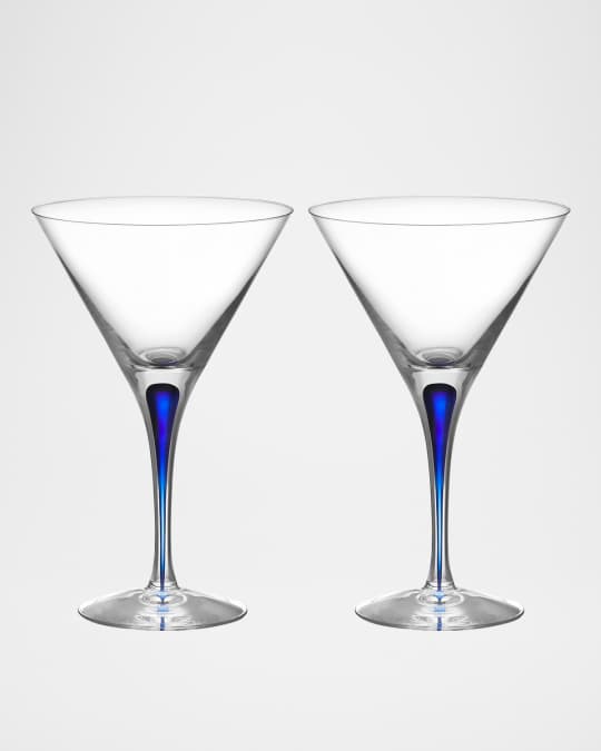 Orrefors Intermezzo Blue Martini Glasses, Set of 2 | Neiman Marcus