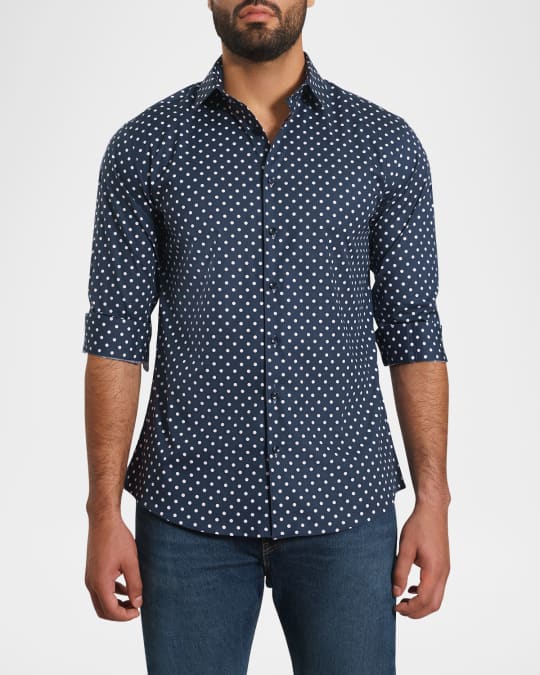 Jared Lang Men's Polka Dot Sport Shirt | Neiman Marcus