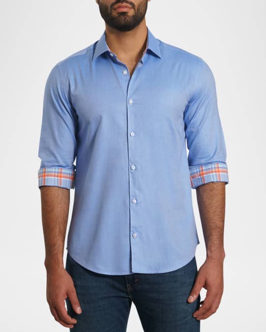 Jared Lang Men's Contrast-Reverse Solid Sport Shirt | Neiman Marcus