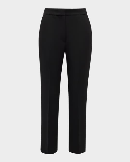Lela Rose Demi Pintuck Straight-Leg Ankle Pants | Neiman Marcus