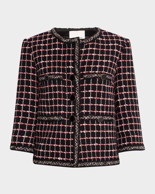 St. John Window Pane Tweed Jacket | Neiman Marcus