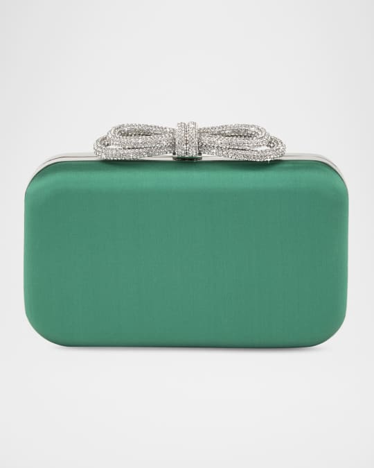 MACH & MACH Galaxy Bow Embellished Satin Clutch Bag | Neiman Marcus