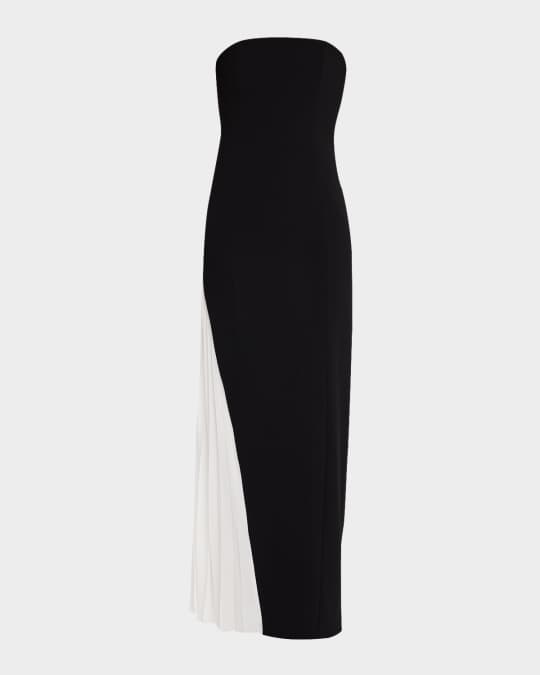 Alice + Olivia Retha Strapless Maxi Dress with Godet-Pleated Side Panel ...
