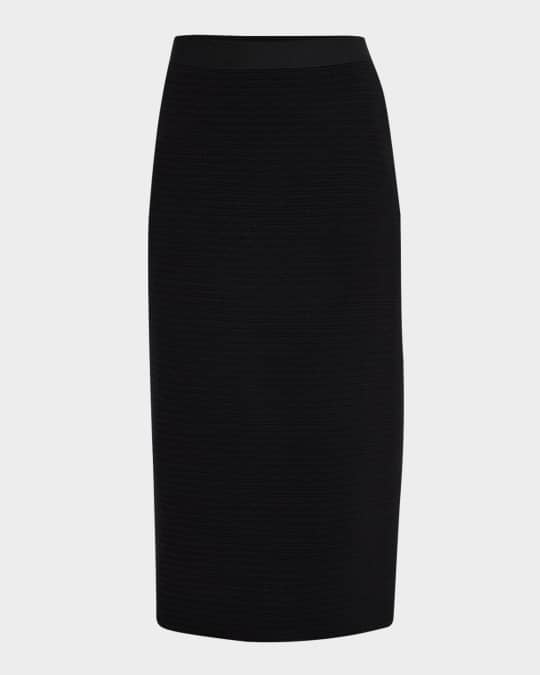 FABIANA FILIPPI Wool-Cotton Knit Midi Pencil Skirt | Neiman Marcus