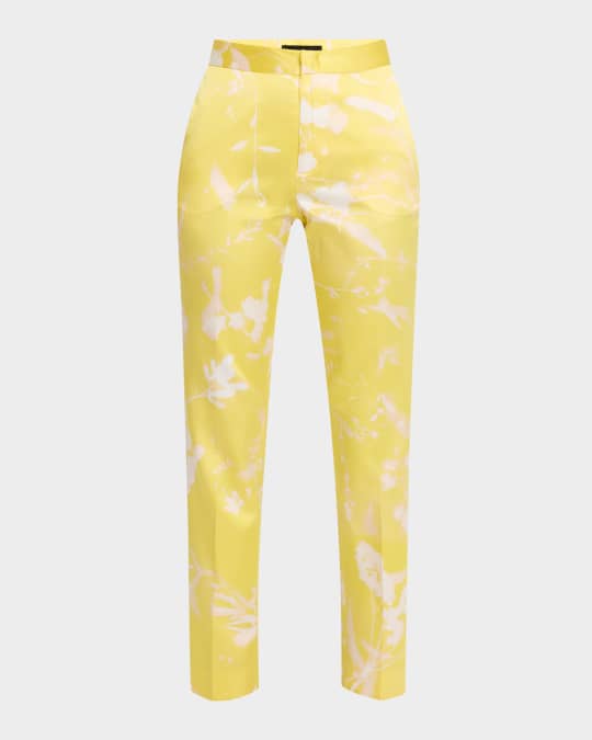 FABIANA FILIPPI Tilia Cropped Floral-Print Trousers | Neiman Marcus