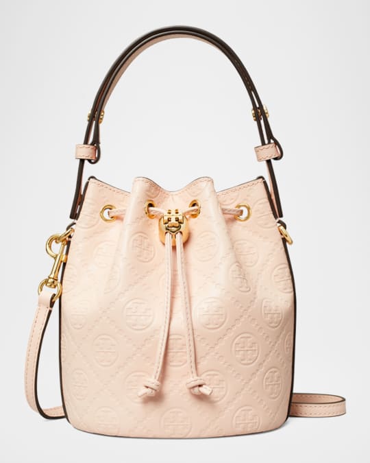 Tory Burch T Monogram Leather Mini Bucket Bag | Neiman Marcus