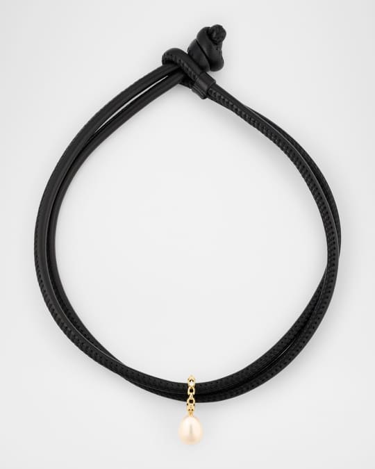 Mizuki 14K Yellow Gold Diamond and Freshwater Pearl Choker Necklace on ...