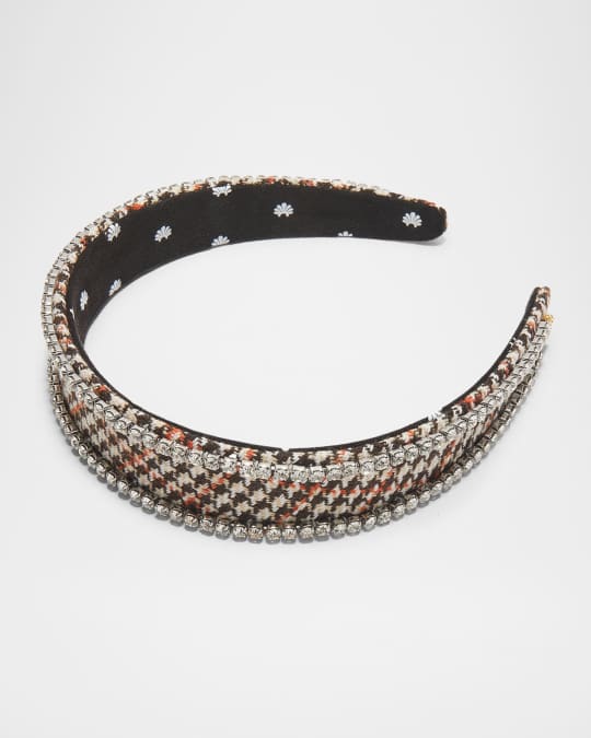 Lele Sadoughi Bessette Tweed Crystal Headband | Neiman Marcus