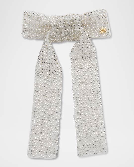 Lele Sadoughi Margot Beaded Bow Barrette | Neiman Marcus