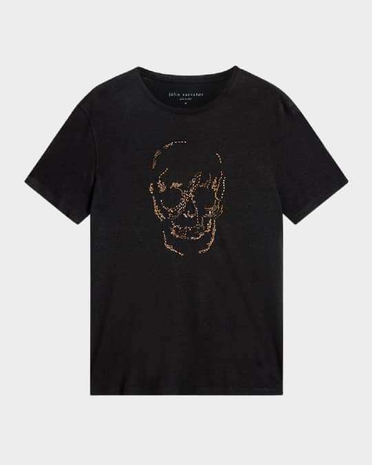 John Varvatos Men's Embellished Skull T-Shirt | Neiman Marcus